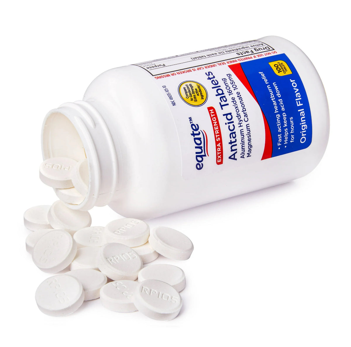 Equate Extra Strength Antacid, Upset Stomach, Chewable Tablets, over t ...