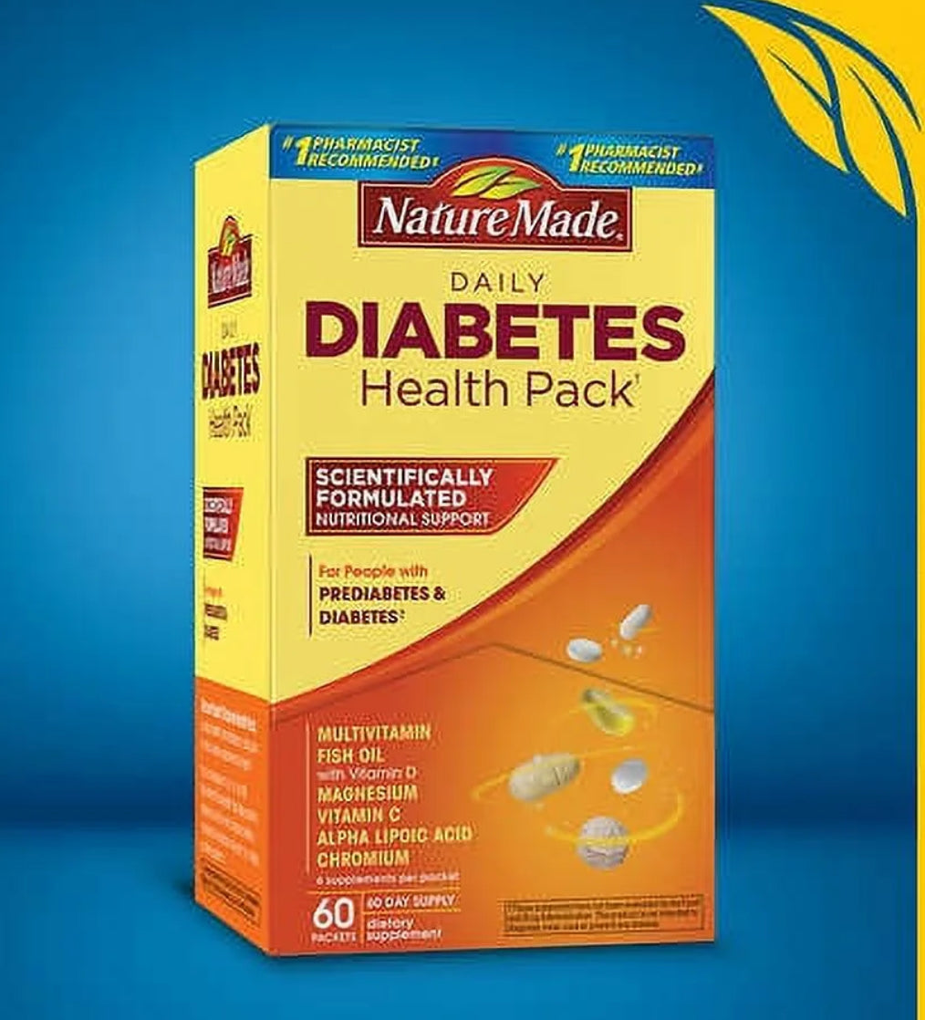 Nature Made Diabetes Health Pack, (60 Packets) DLC: Août26| MAGIC MEGASTORE