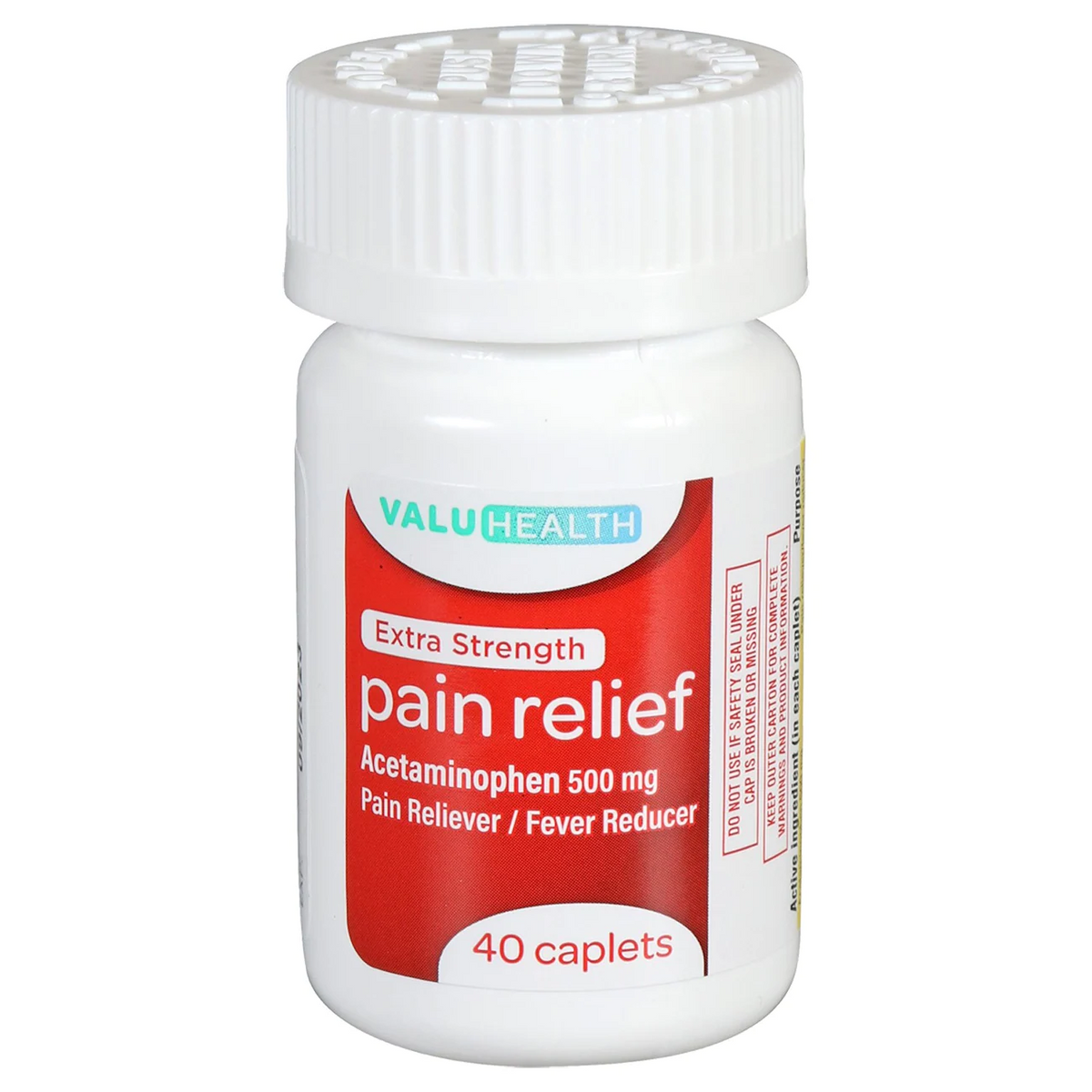 ValuHealth Extra Strength 500-mg. Acetaminophen Pain Relief Caplets, 4 ...